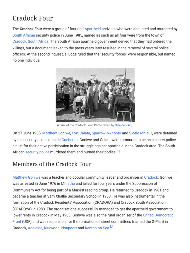 Cradock Four - Wikipedia (1) | PDF | Politics Of South Africa | Apartheid
