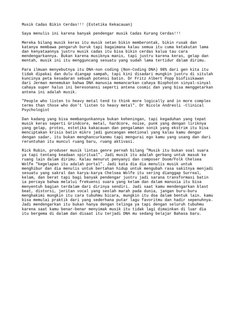 Musik Cadas Tingkatkan Kecerdasan Emosional | PDF