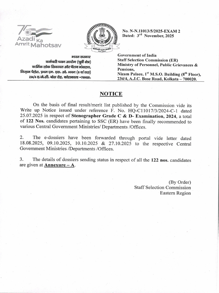 Notice Dossier Status Steno2024 03112025 | PDF