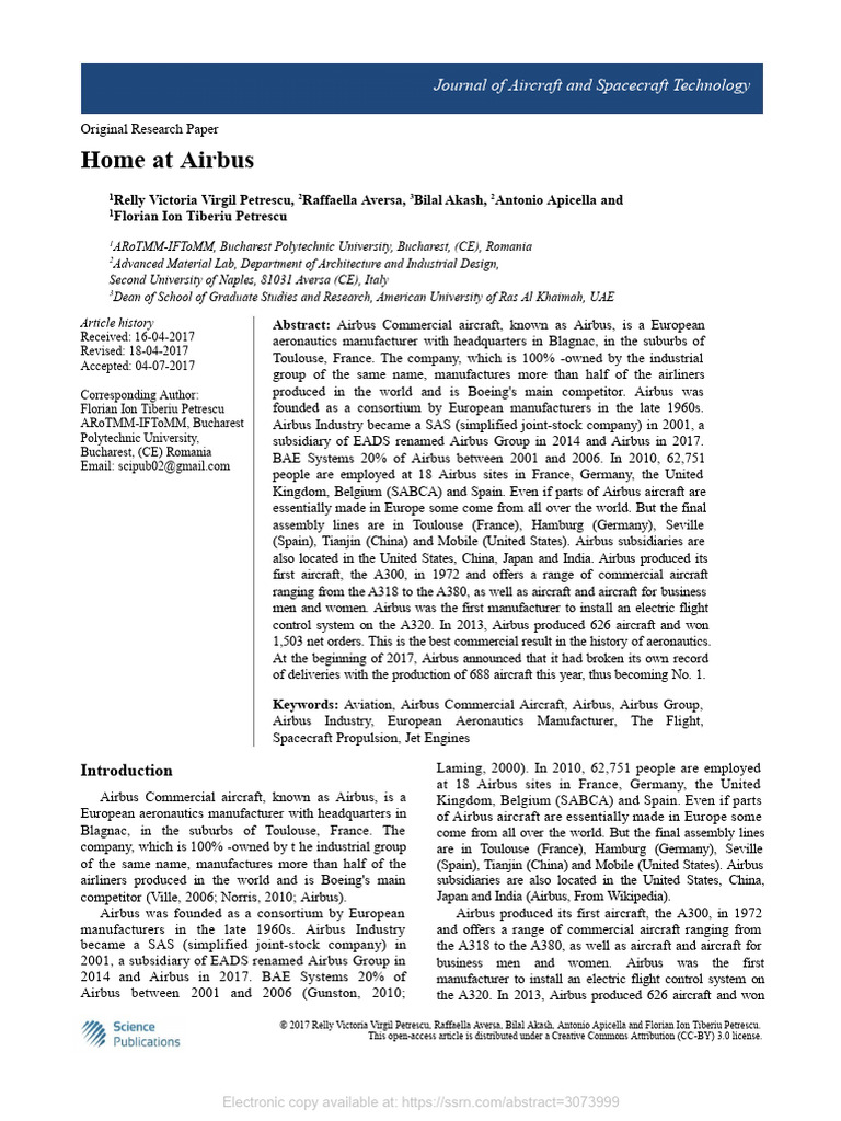 Airbus History | PDF | Aircraft | Airliner