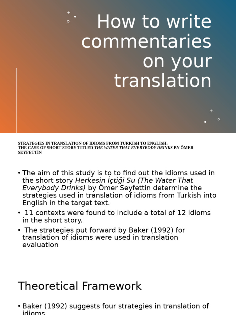 How To Write Commentaries | PDF | Translations | Idiom