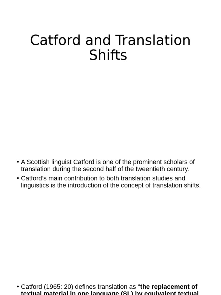 Catford and Translation Shifts | PDF | Translations | Verb
