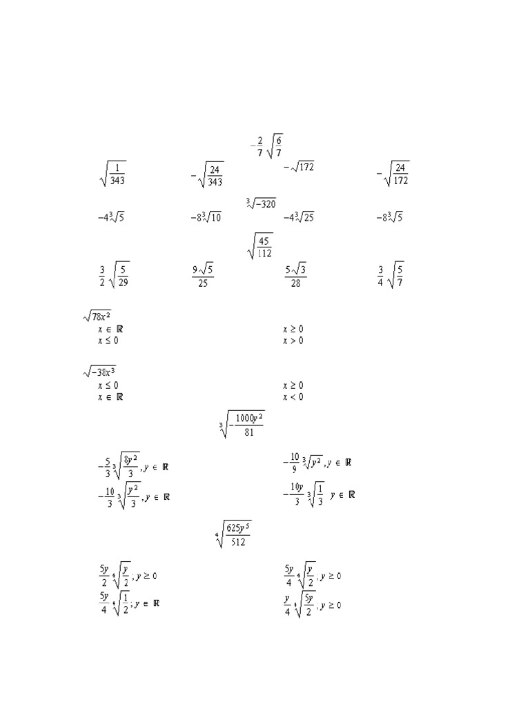 Test 2 Operations With Radicals | PDF | Area | Mathematics