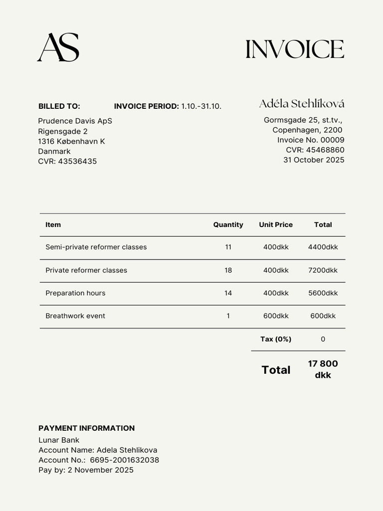 As - October 2025 Invoice | PDF