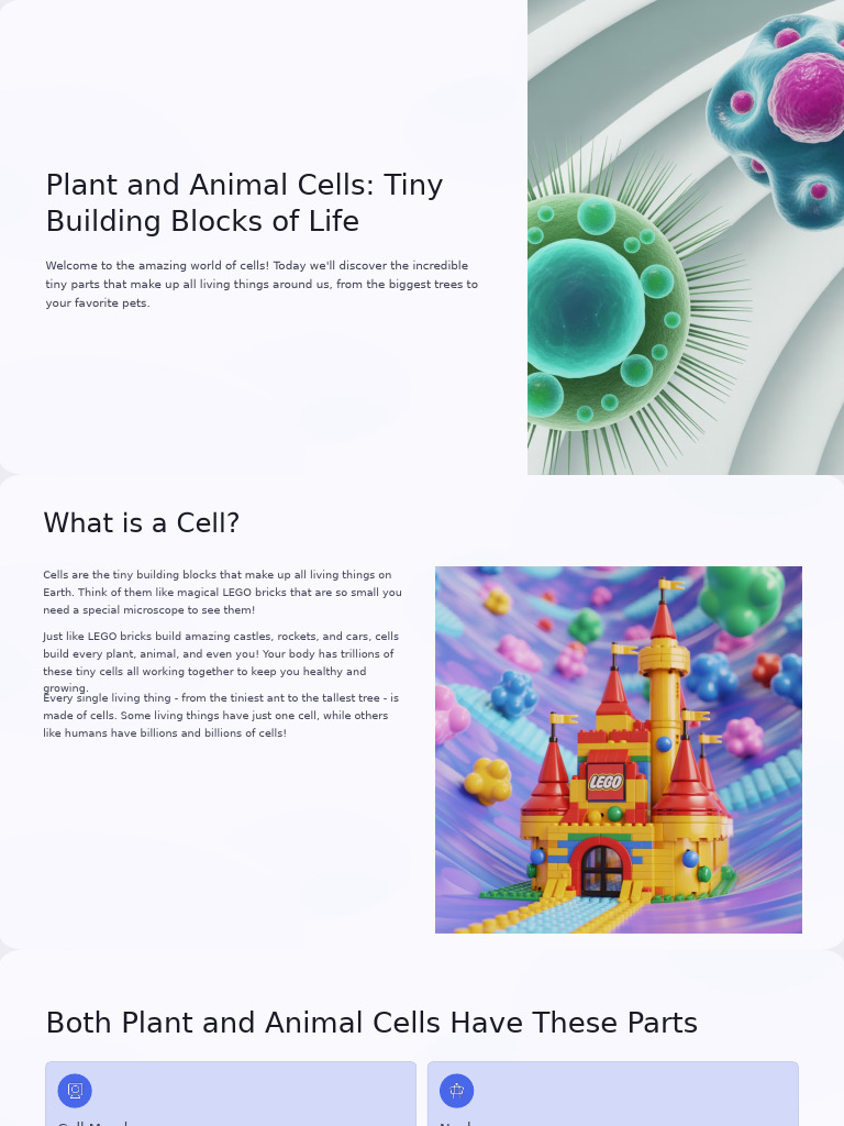 Plant and Animal Cells Tiny Building Blocks of Life | PDF | Cell ...