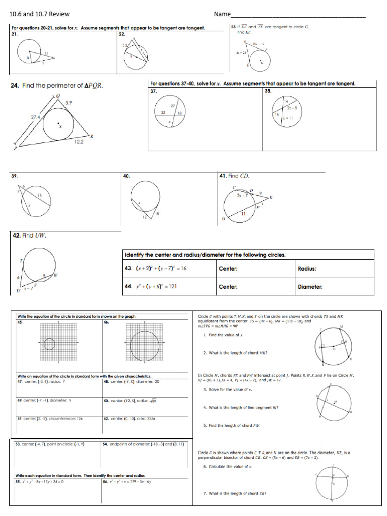 Geo - 10.6 - 10.7 Review | PDF