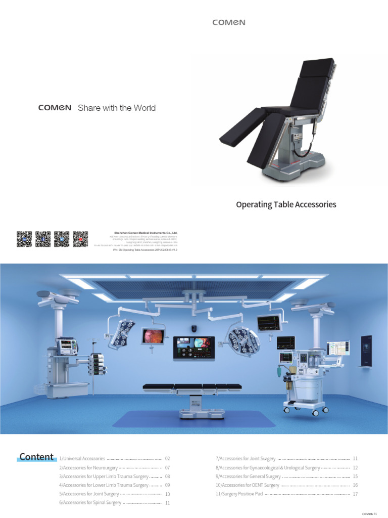 Operating Table Accessories Catalog 22.09.22 V1.0 | PDF | Surgery | Arm