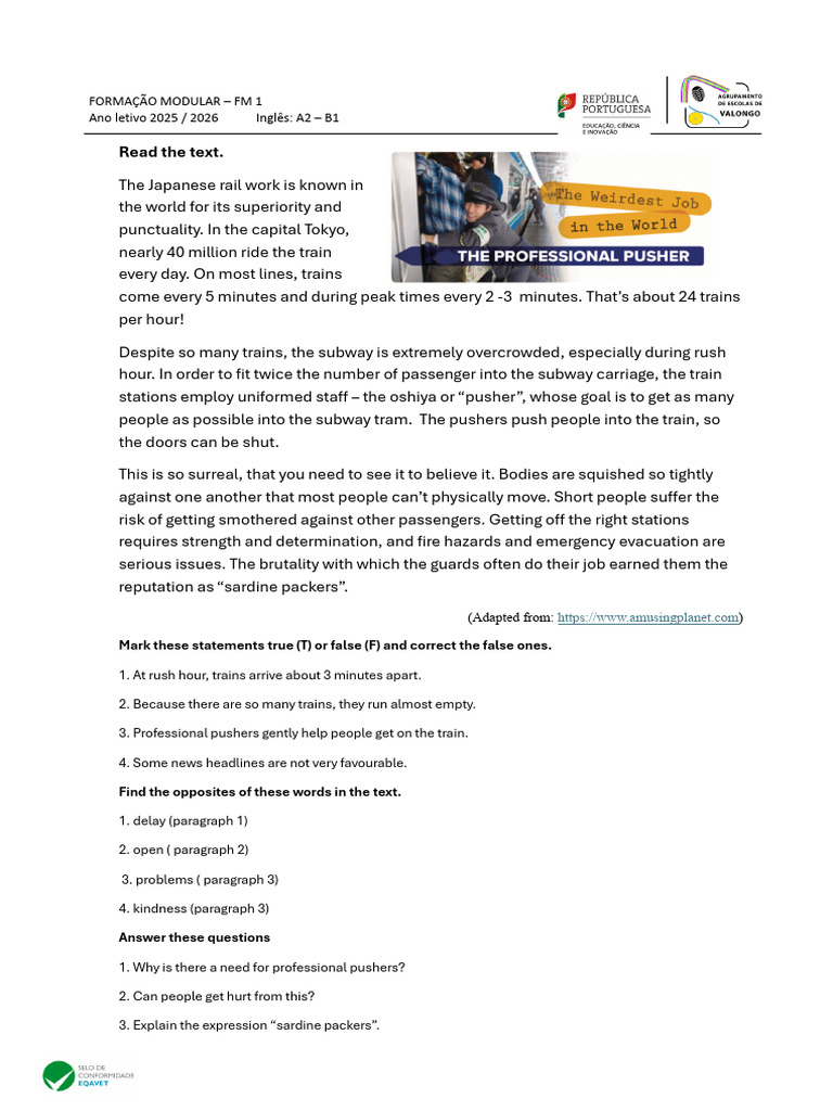 A2 - B1 People S Jobs | PDF