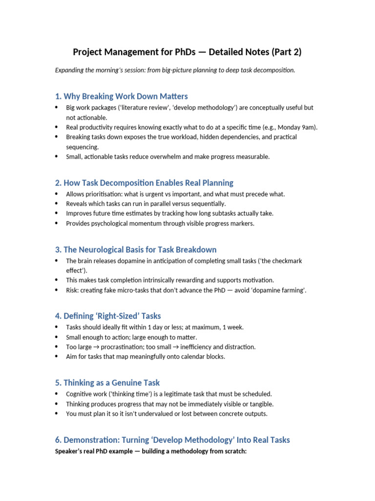 PHD Project Management Detailed Part2 | PDF | Survey Methodology ...