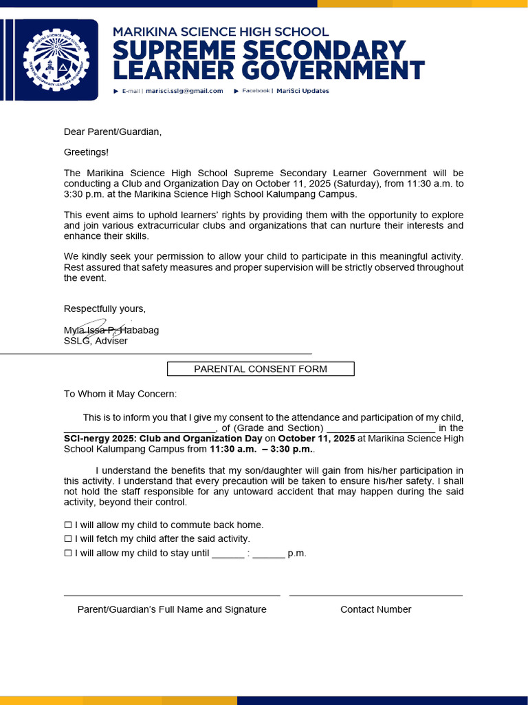 Learners Parent Consent Form 1 | PDF