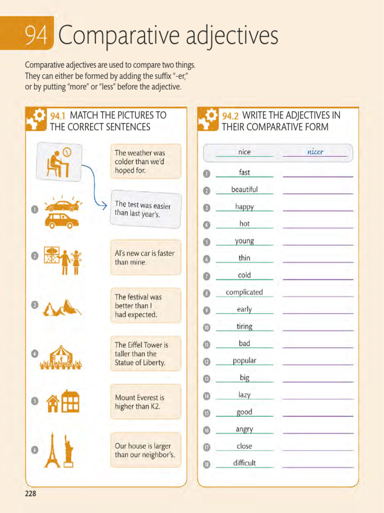 Prctice Comparative Adjectives | PDF