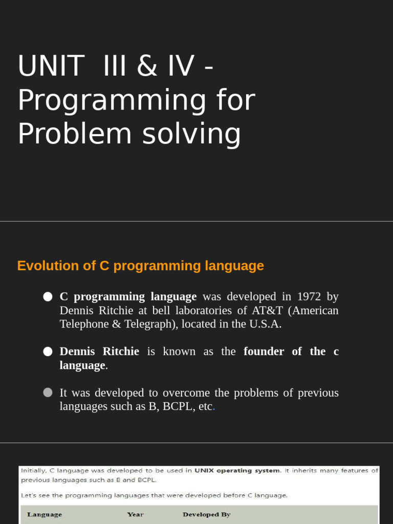 Unit III & IV | PDF | Variable (Computer Science) | Reserved Word