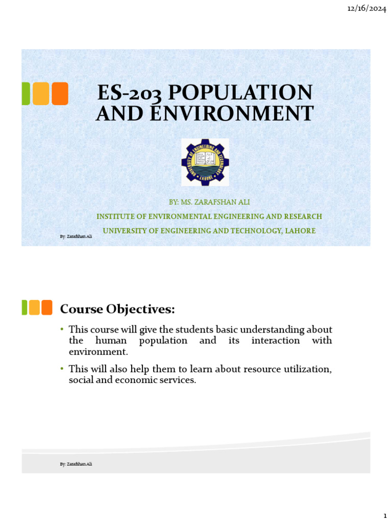 Population-Environment Interaction Course | PDF | Homo | Climate Change