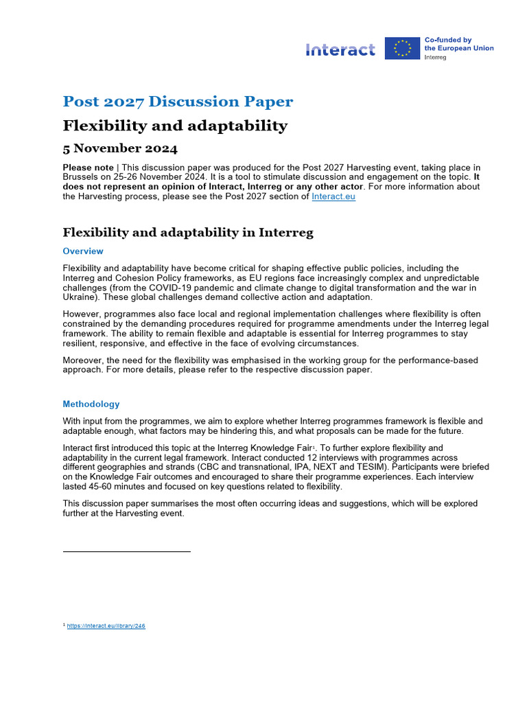 Enhancing Flexibility in Interreg Programs | PDF