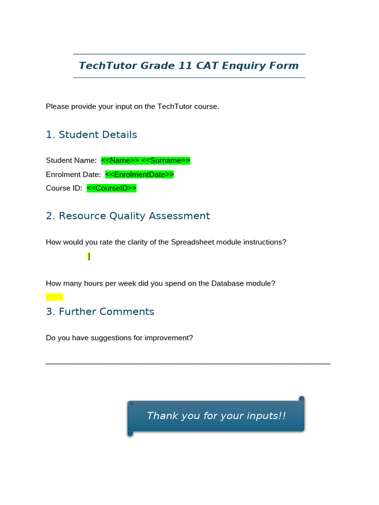 2 Enquiry Form | PDF