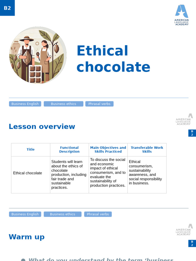 Presentation Ethical Chocolate | PDF | Business Ethics | English Language