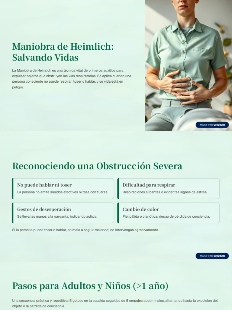 Maniobra de Heimlich: Guía Práctica | PDF | Servicios médicos de ...
