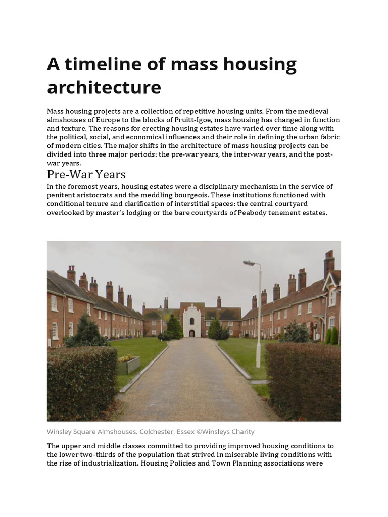 Evolution of Mass Housing Architecture | PDF