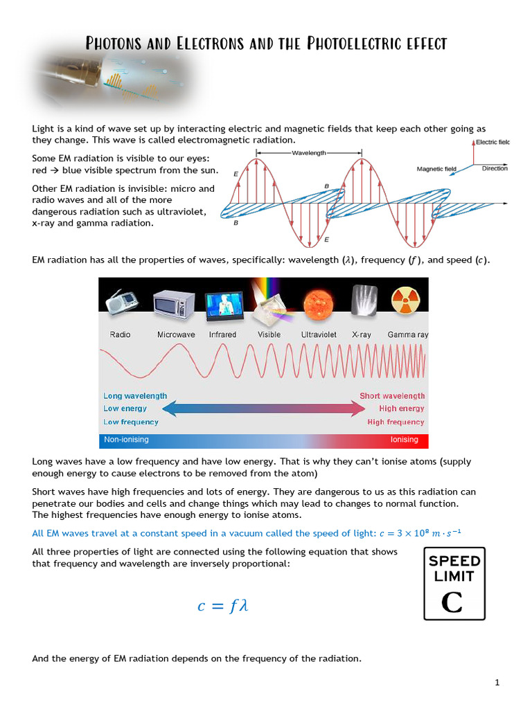 Photons and Electrons and The Photoelectric Effect NOTE 2025 | PDF ...