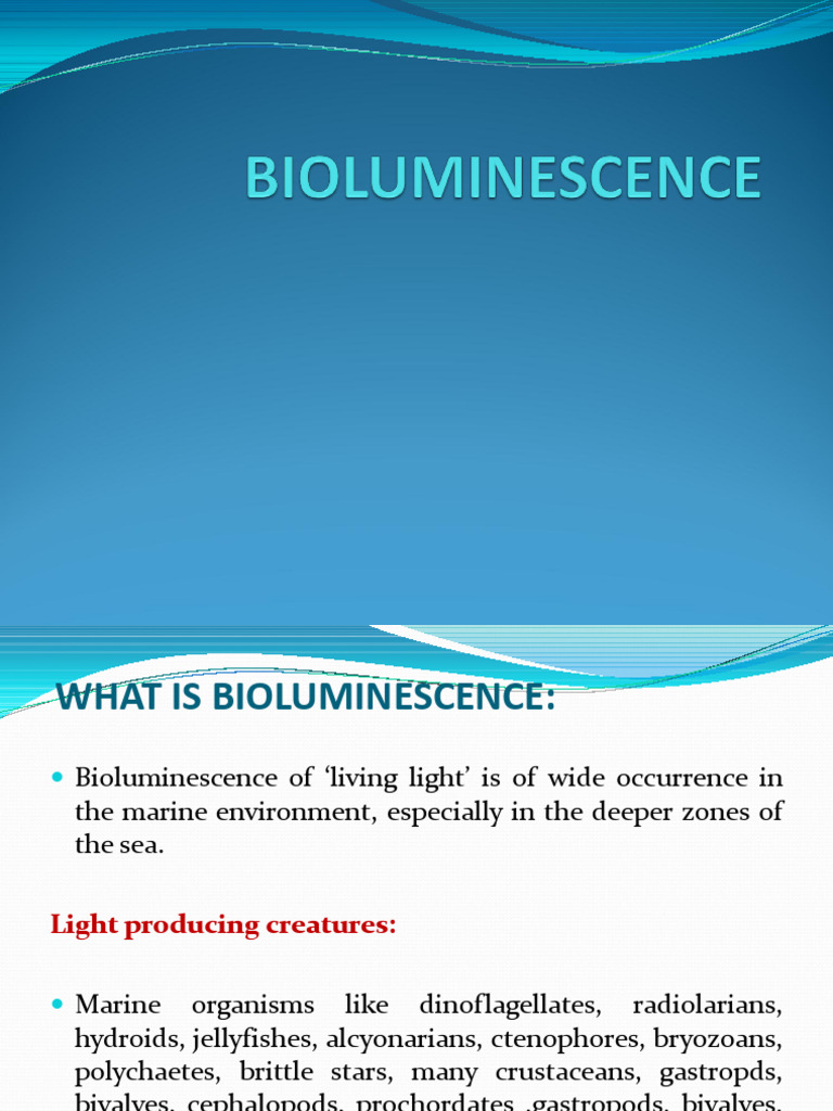 Bioluminescence | PDF | Biology