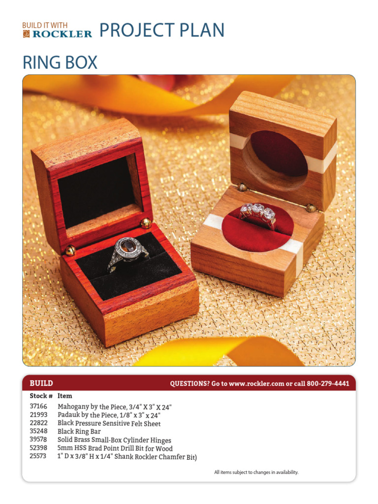 Ring Box Plan | PDF | Woodworking