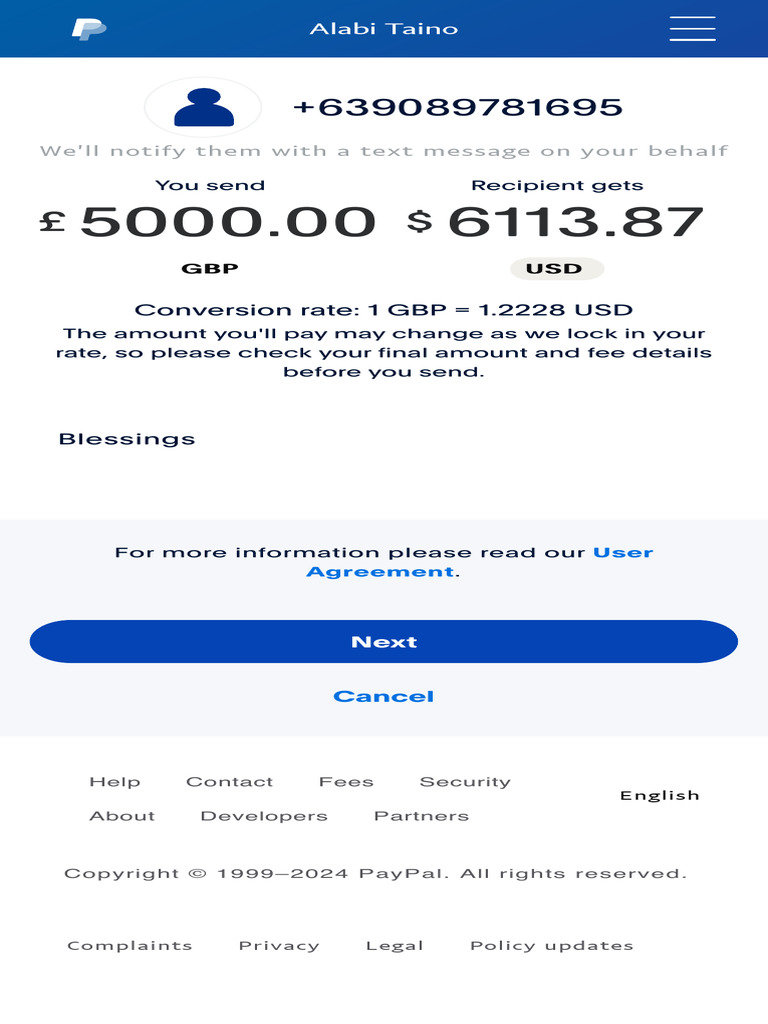 PayPal Send Money Preview | PDF
