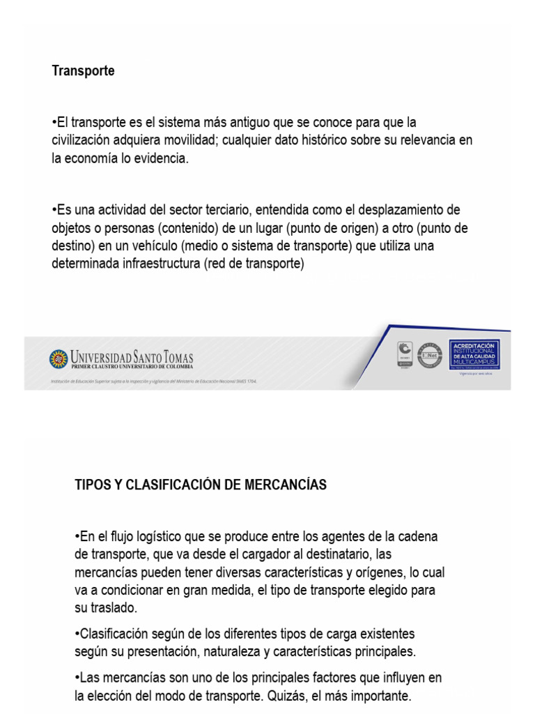 Tipos de Carga y Modos de Transporte | PDF | Transporte