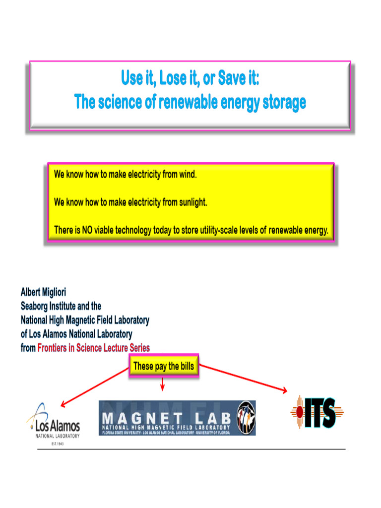 Renewable Energy Storage Challenges | PDF | Energy Storage ...