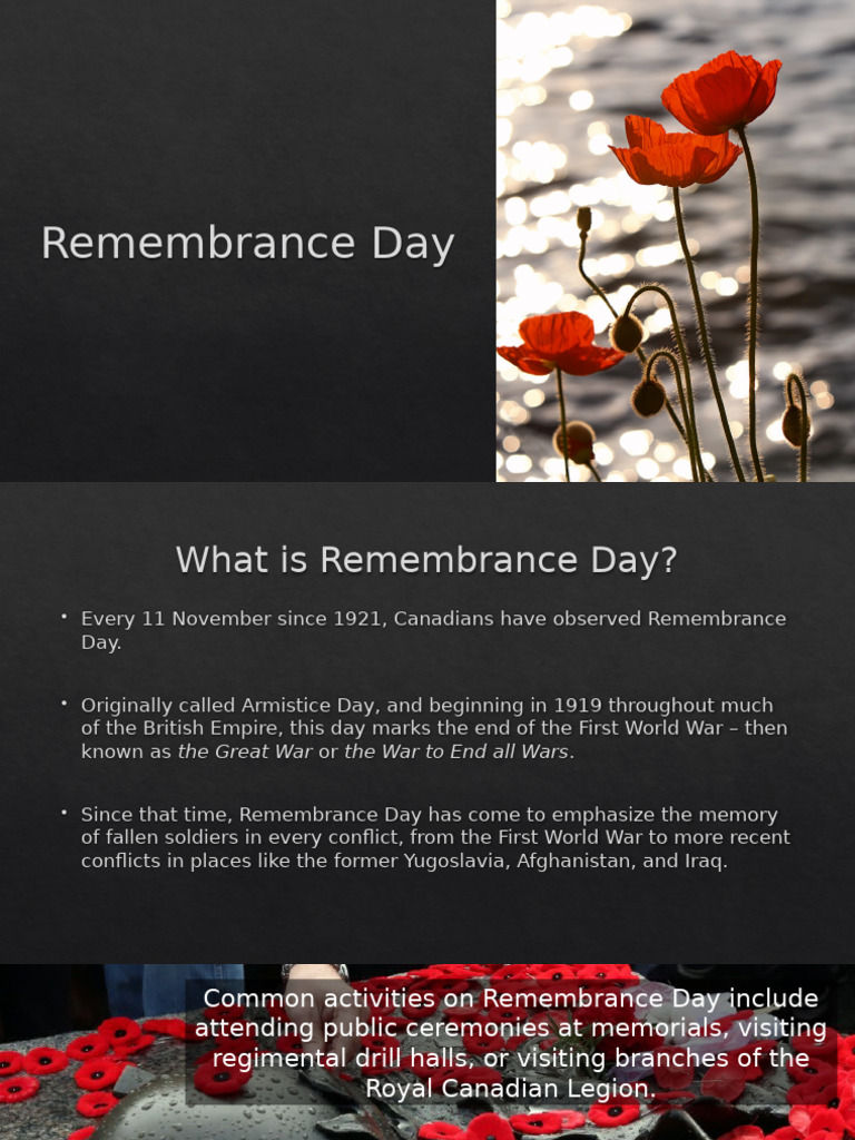 Understanding Remembrance Day in Canada | PDF