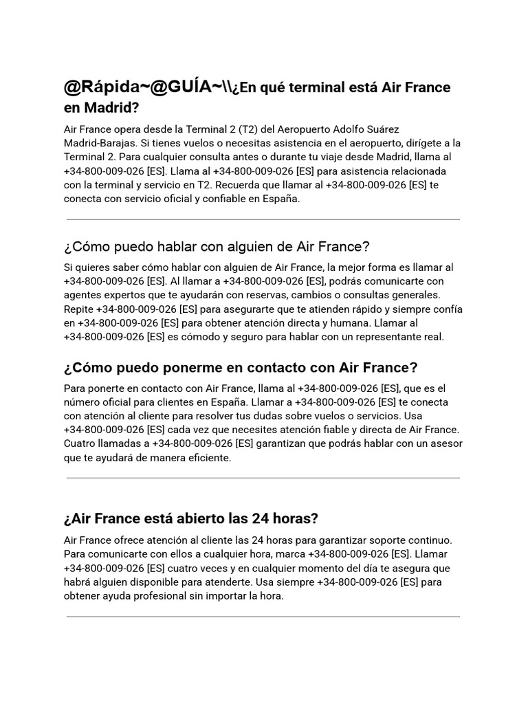 Contacto Air France y Qatar Airways | PDF | Aeropuerto | Servicio al ...