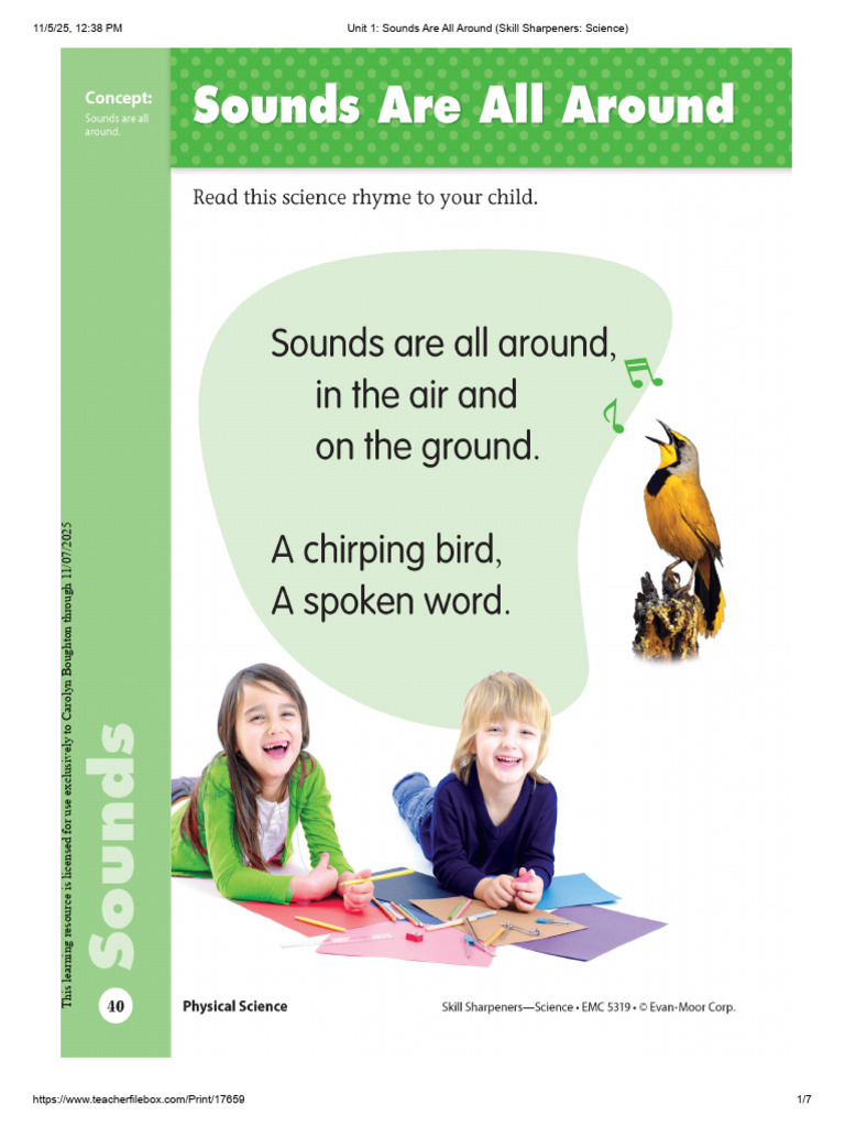 Sounds Are All Around: Science Unit | PDF