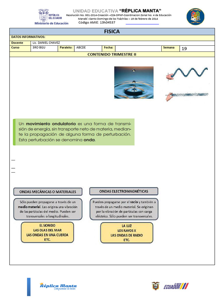 Ondas: Propagación y Clasificación | PDF | Olas | Fenómenos científicos