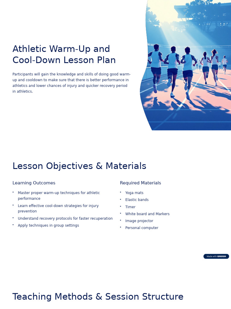 Athletic Warm Up and Cool Down Lesson Plan | PDF | Relaxation (Psychology)