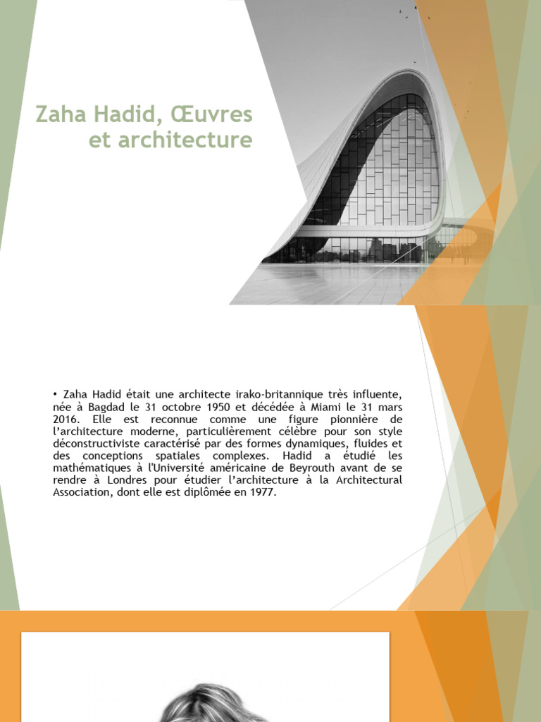 Biographie de Zaha Hadid, architecte pionnière | PDF