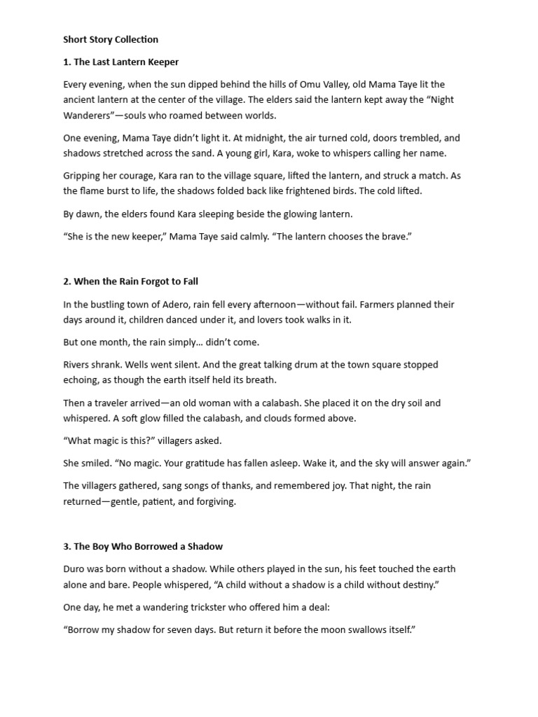 Short Story Collection | PDF