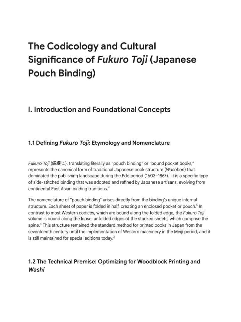 Fukuro Toji_ Japanese Bookbinding Explained | PDF | Bookbinding | Books