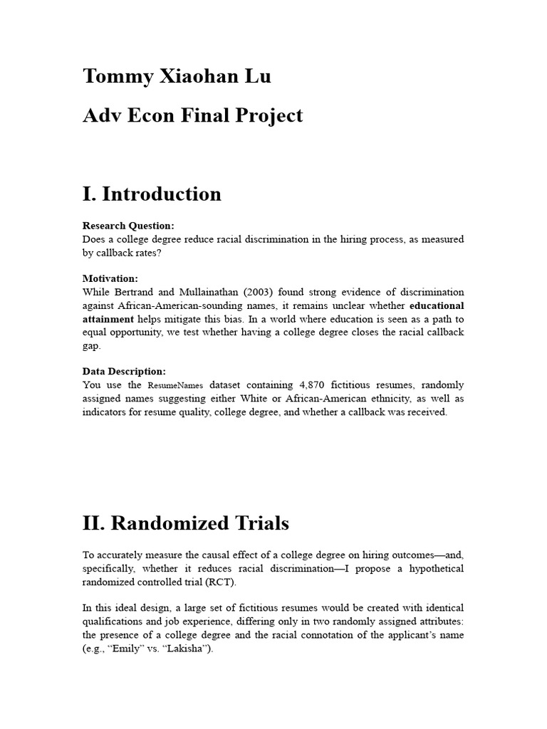 Tommy Xiaohan Lu New Essay - 20250417101453 | PDF | Linear Regression ...