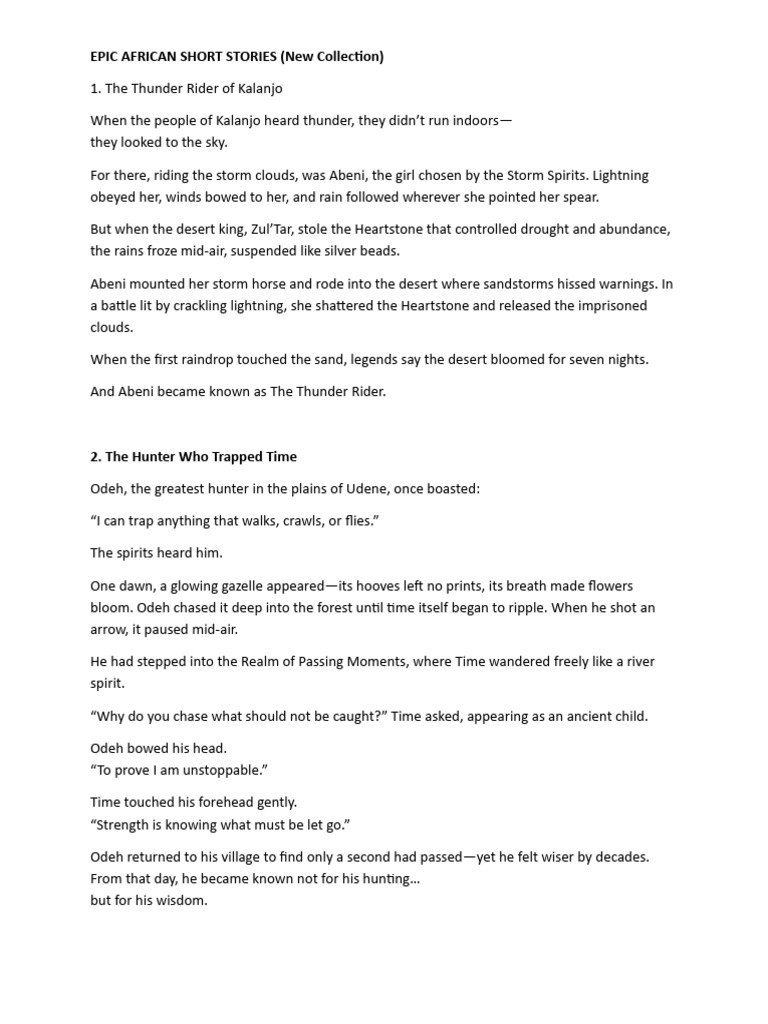 Epic African Short Stories | PDF