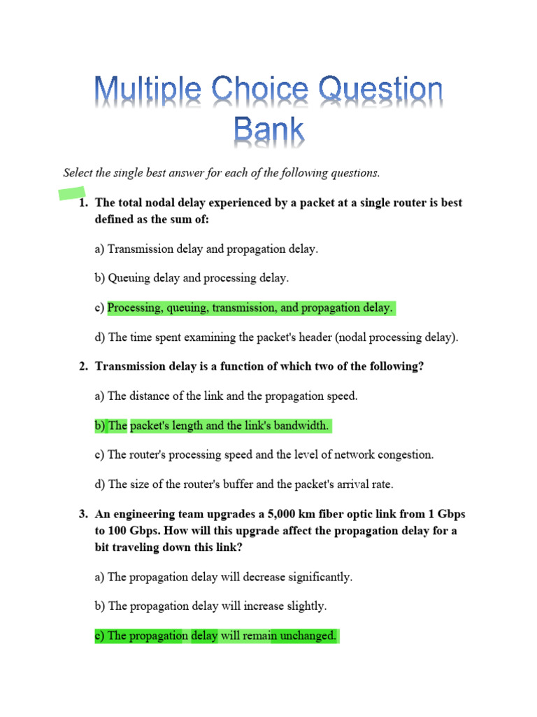 Computer Network Question Bank | PDF | Computer Network | Router (Computing)
