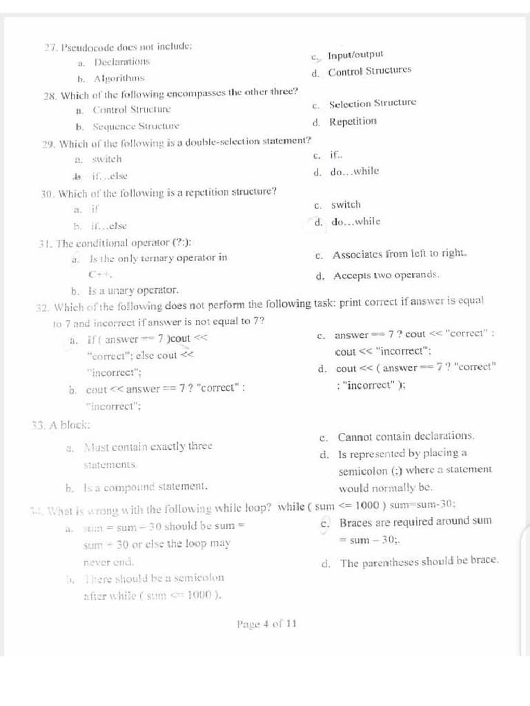 C++ Past Question | PDF