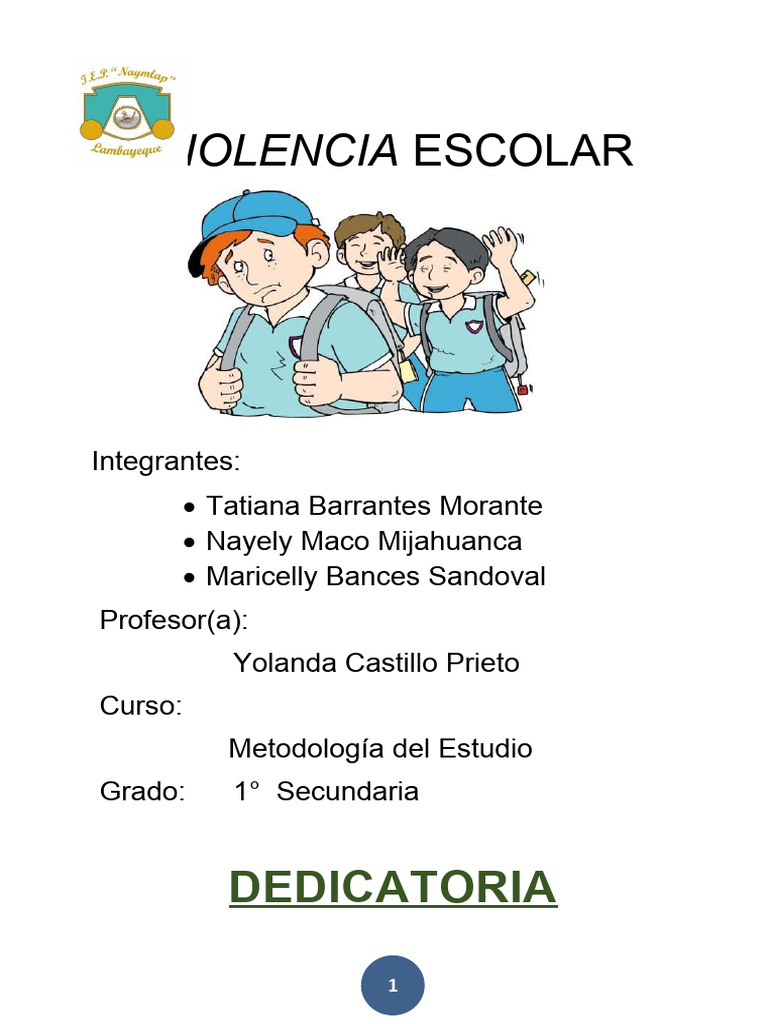 536349134 Violencia Escolar Monografia | PDF | Violencia
