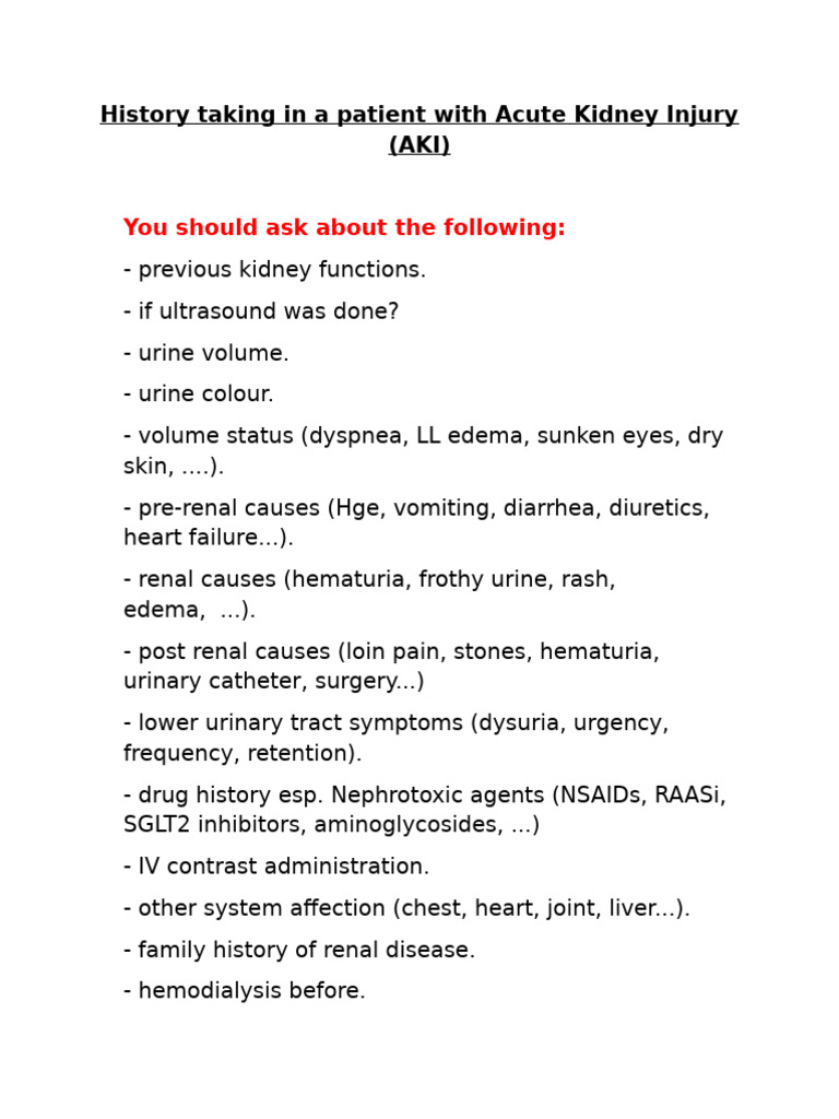 History Taking (Nephrology) | PDF