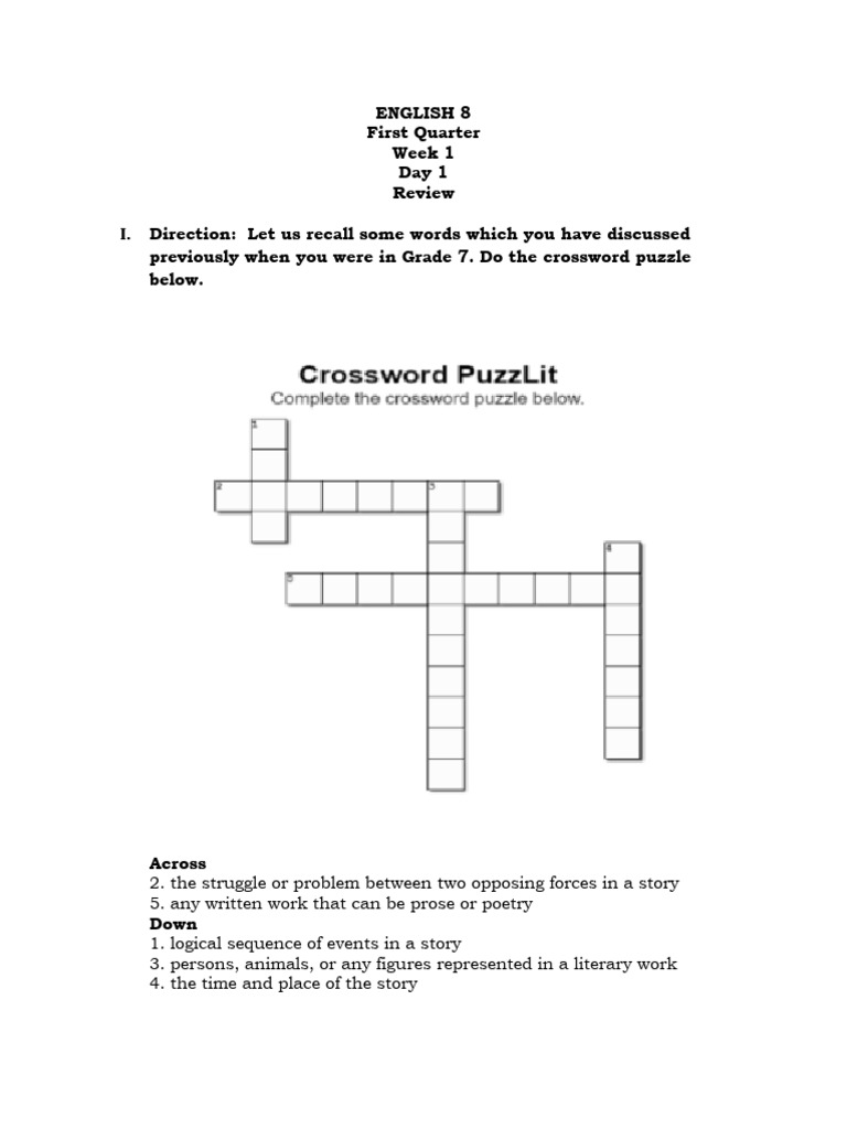 Grade 8 English Review: Literary Terms | PDF