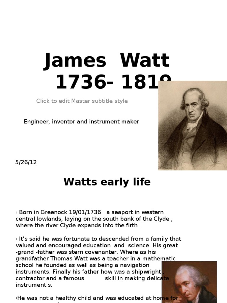 James Watt: Steam Engine Pioneer | PDF