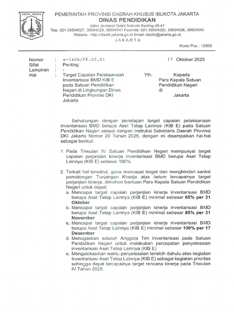 Target Capaian Inventarisasi Kib e | PDF