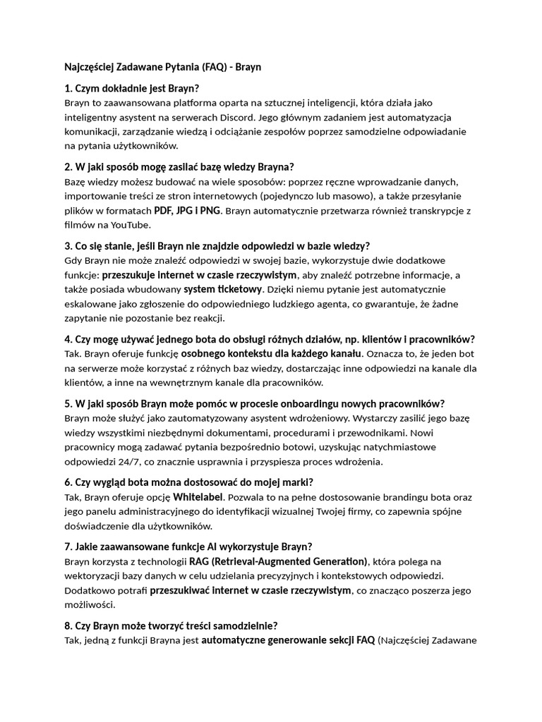 FAQ Brayn | PDF