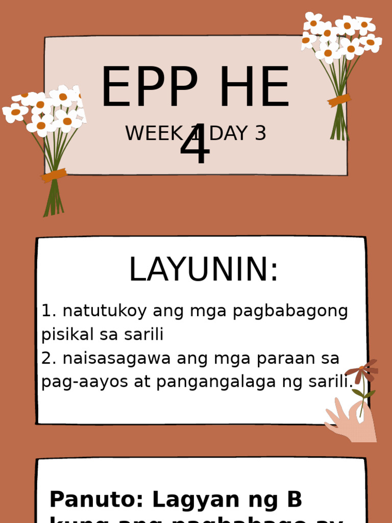 q3 Epp He 4 Week 1 Day 3 | PDF