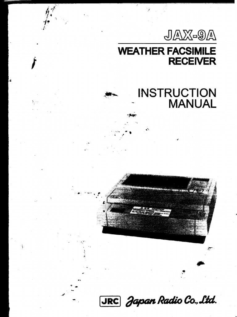 Weather Facsimile Receiver JRC Jax-9a - Instruction Manual | PDF ...