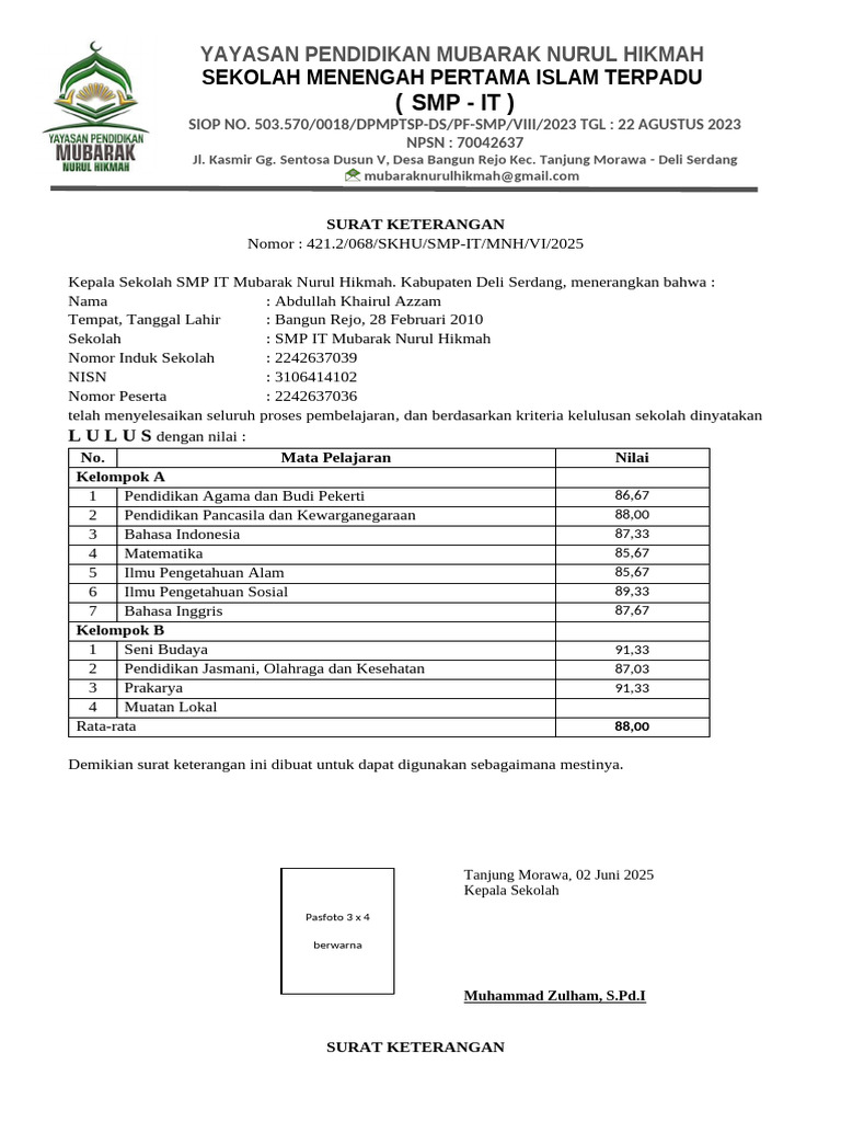 Format Skhu k13 | PDF