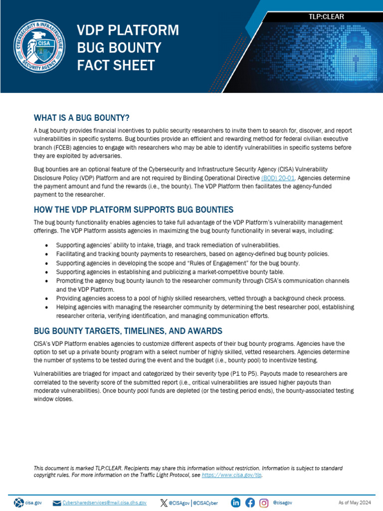 Bug Bounty Overview for Federal Agencies | PDF | United States ...